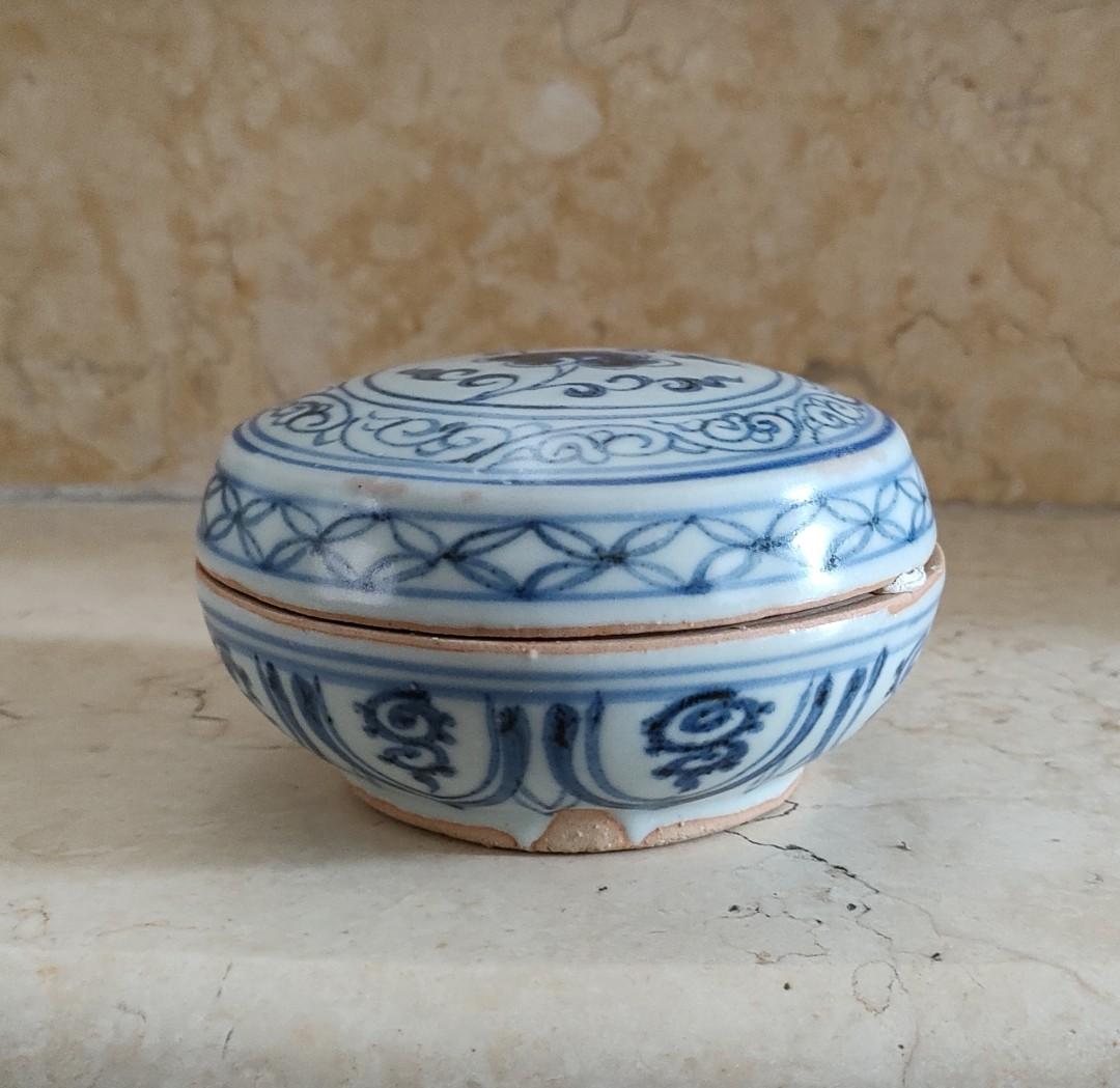 Tempat bedak China biru putih antik, Antik, Pajangan di Carousell