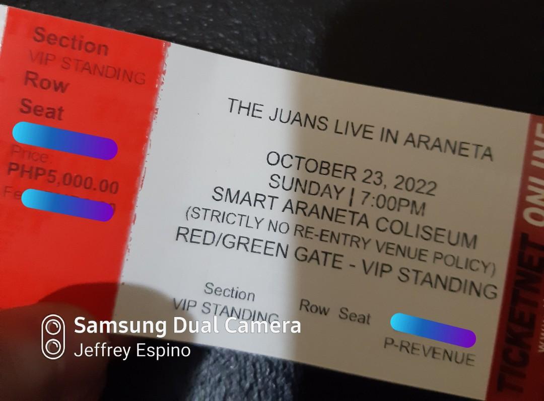 The Juans Live in Araneta VIP Concert Ticket, Tickets & Vouchers, Event ...