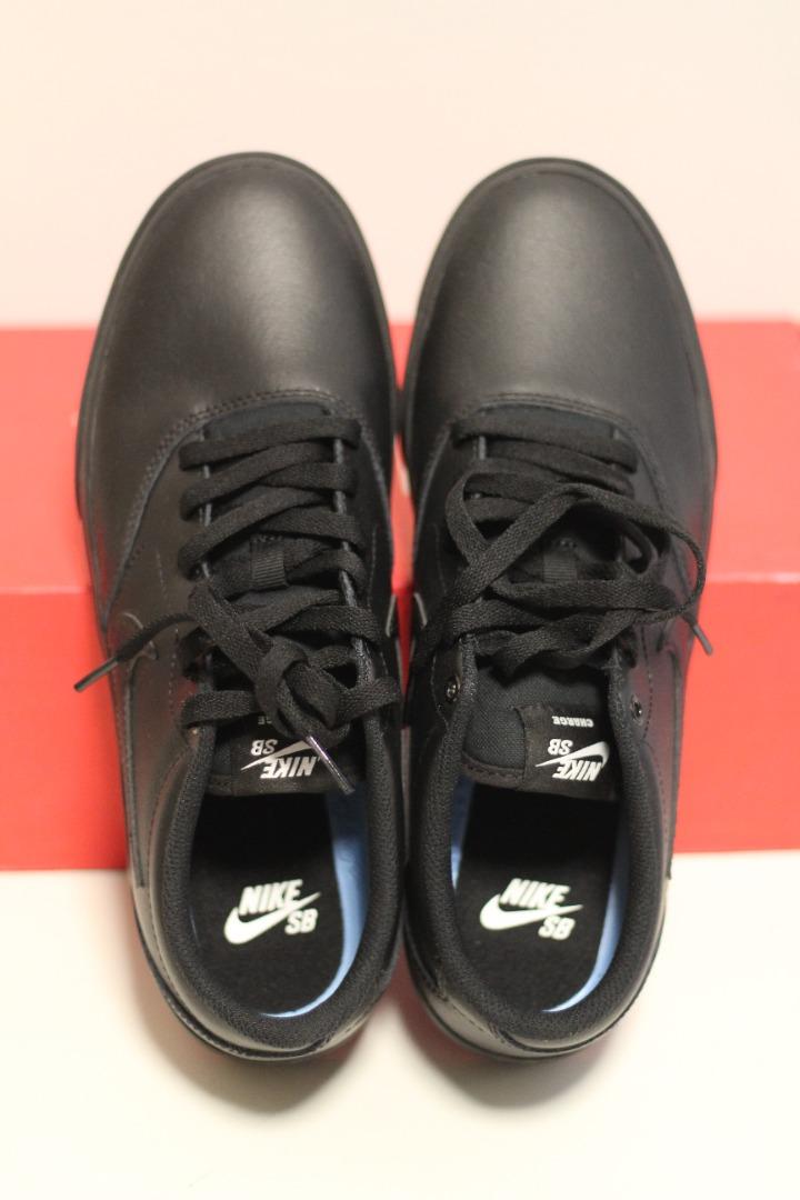 US10 - New Nike Full Black Leather SB Charge PRM / not Air Jordan Air ...