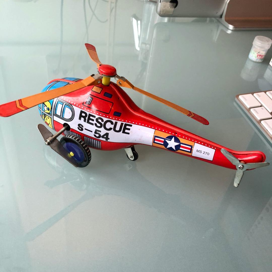 Vintage Tin Toy Helicopter Rescue S-54, Hobbies & Toys, Toys & Games on ...