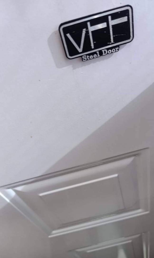 VTT Steel Door with lockset and Key free window glass with grill ...