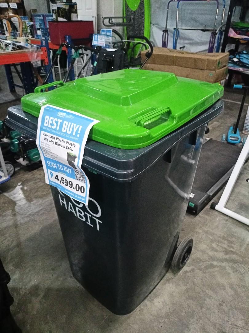 Waste bin 240L w/wheels eco habit, Furniture & Home Living, Cleaning ...