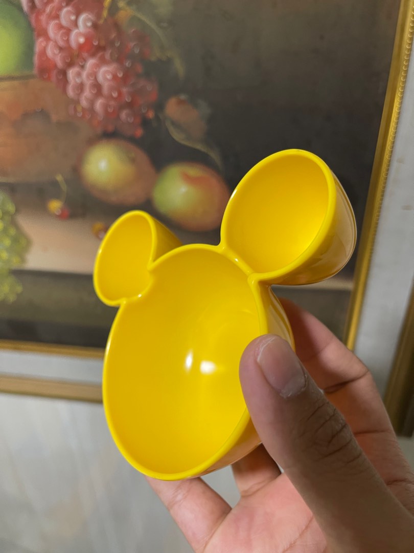 Zak! Designs Disney Mickey Mouse Head Chip Dip Bowl Yellow Plastic ...
