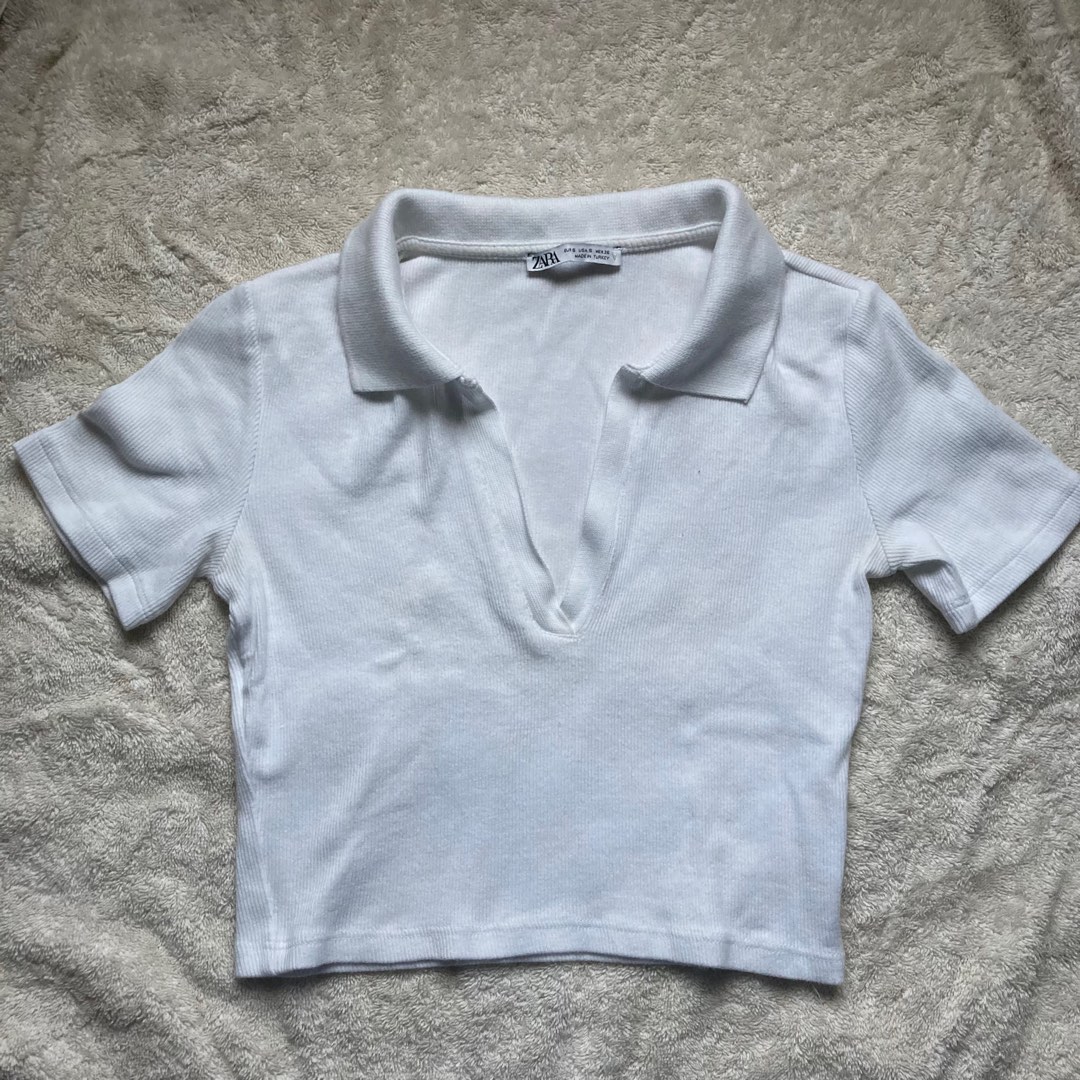 Zara white collared top - Auth, Women's Fashion, Tops, Shirts on Carousell