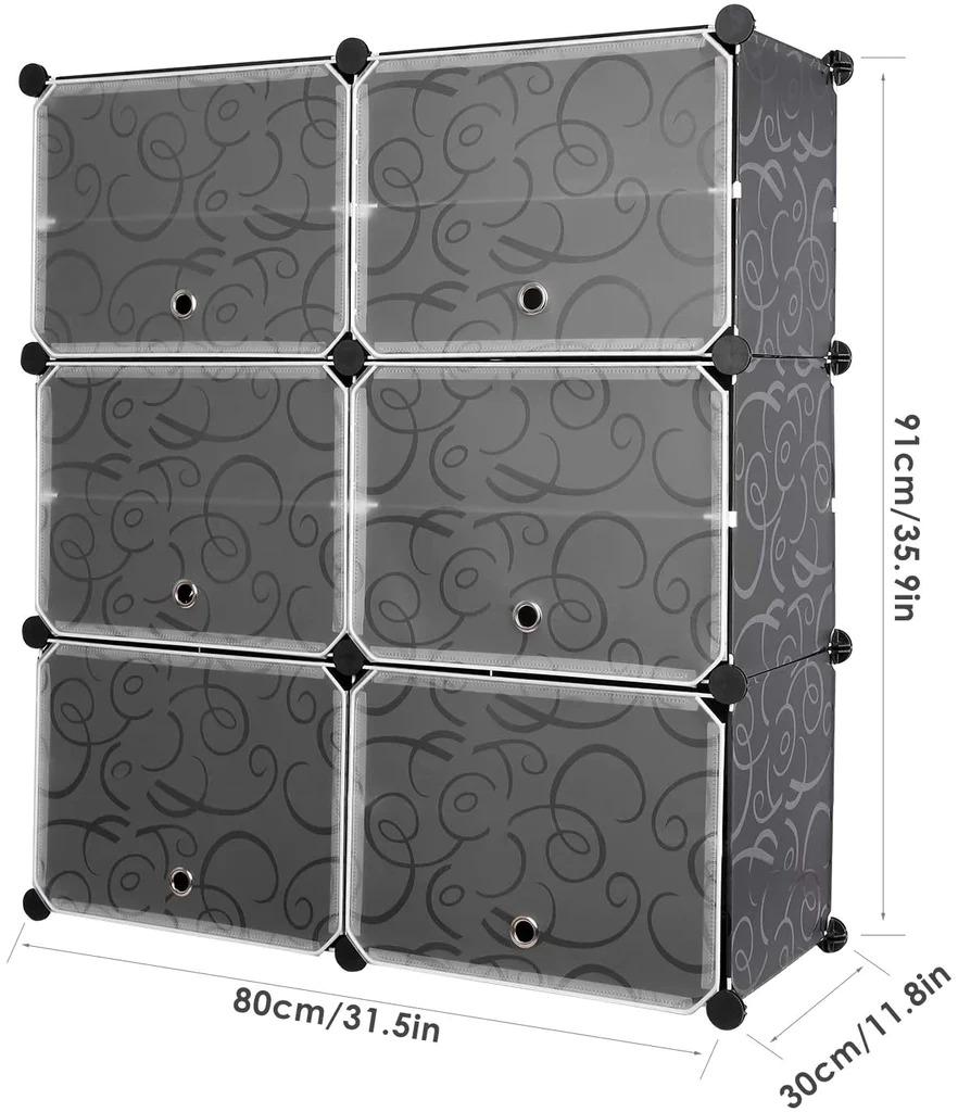 3631) 6-Cube Storage DIY Cube Organizer Cabinet 3-Tier Office Bookcase ...