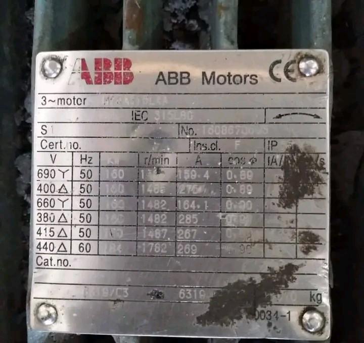 ABB Induction Motor 200HP 1770rpm 380V 3phase, Commercial & Industrial ...