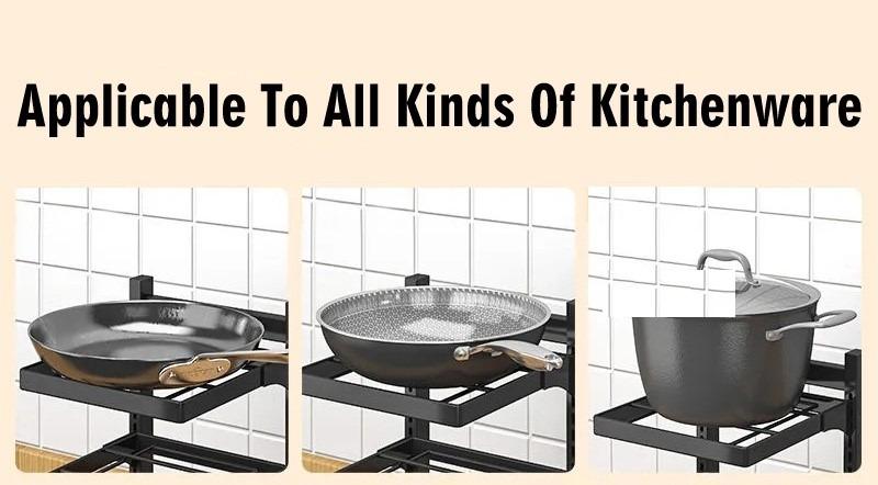 Adjustable Pot Rack Pot Organiser Under Sink Organiser Under Sink Rack ...