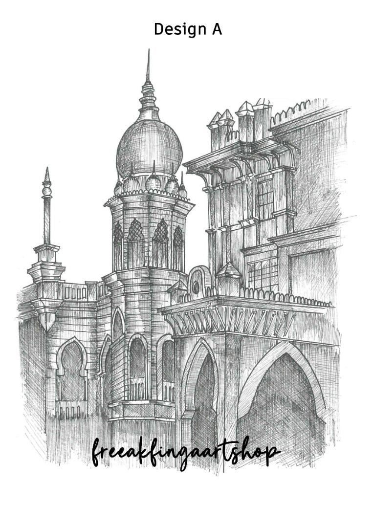 Architectural Sketches - Sultan Abdul Samad Building, Hobbies & Toys ...