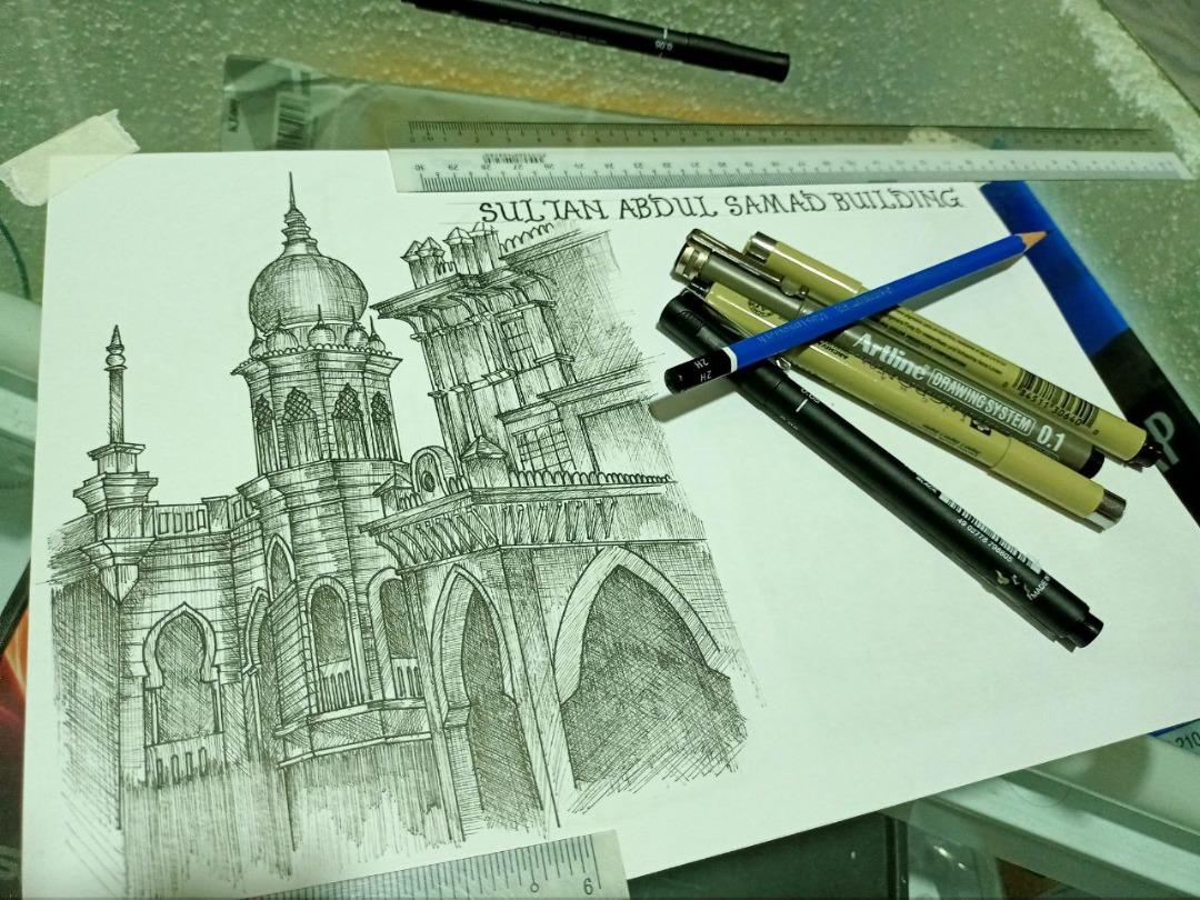 Architectural Sketches - Sultan Abdul Samad Building, Hobbies & Toys ...