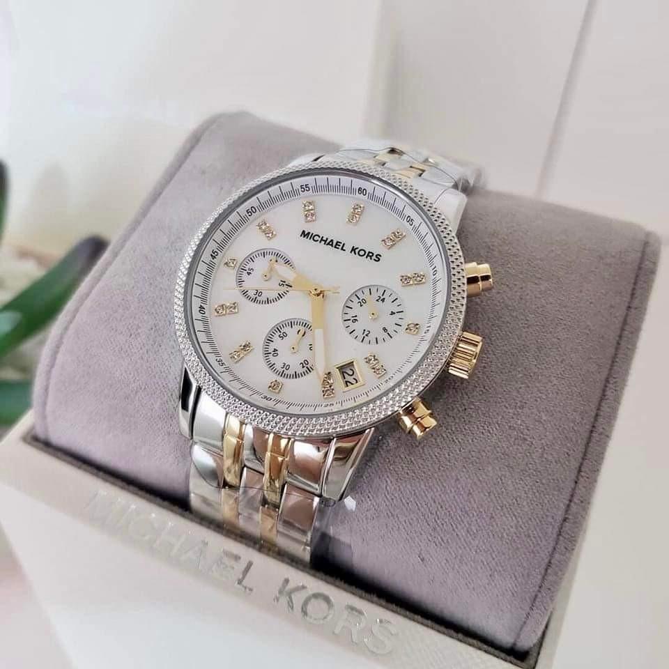 Authentic MK5057 Ritz Two Tone MOP Dial, Women's Fashion, Watches ...