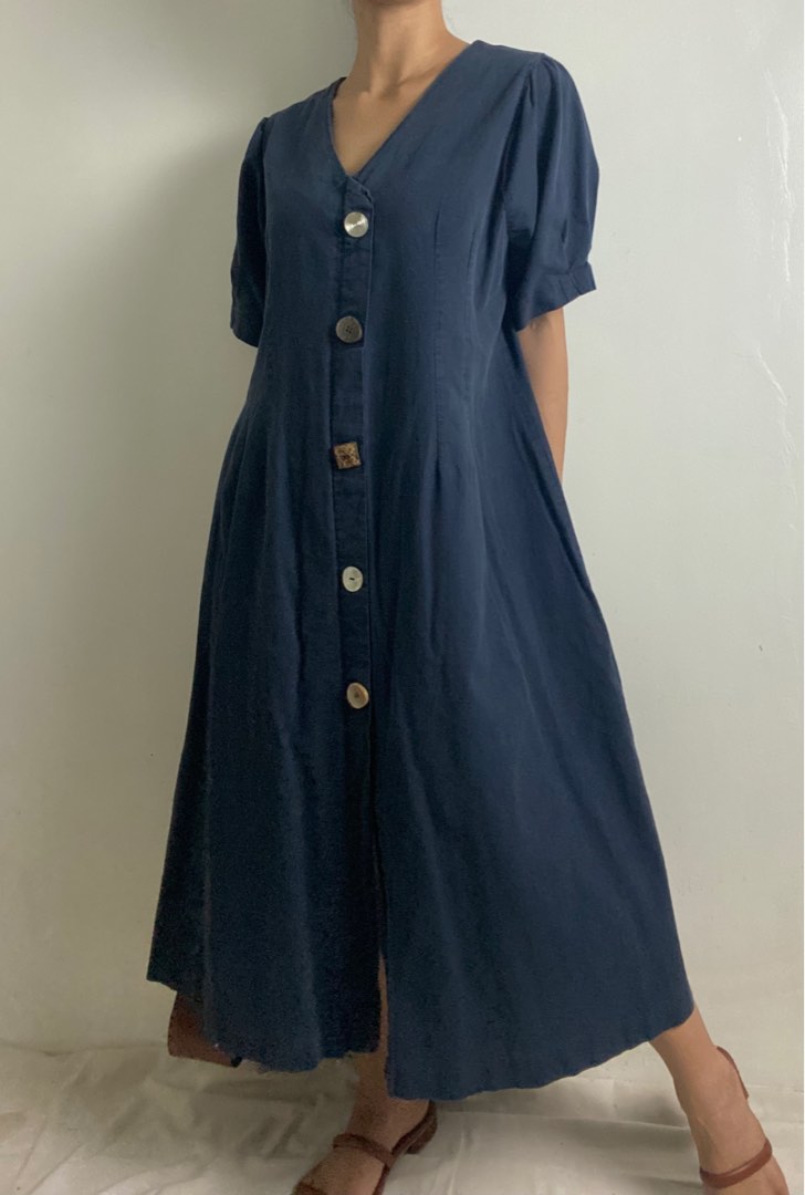 Azure linen maxi dress, Women's Fashion, Dresses & Sets, Dresses on ...