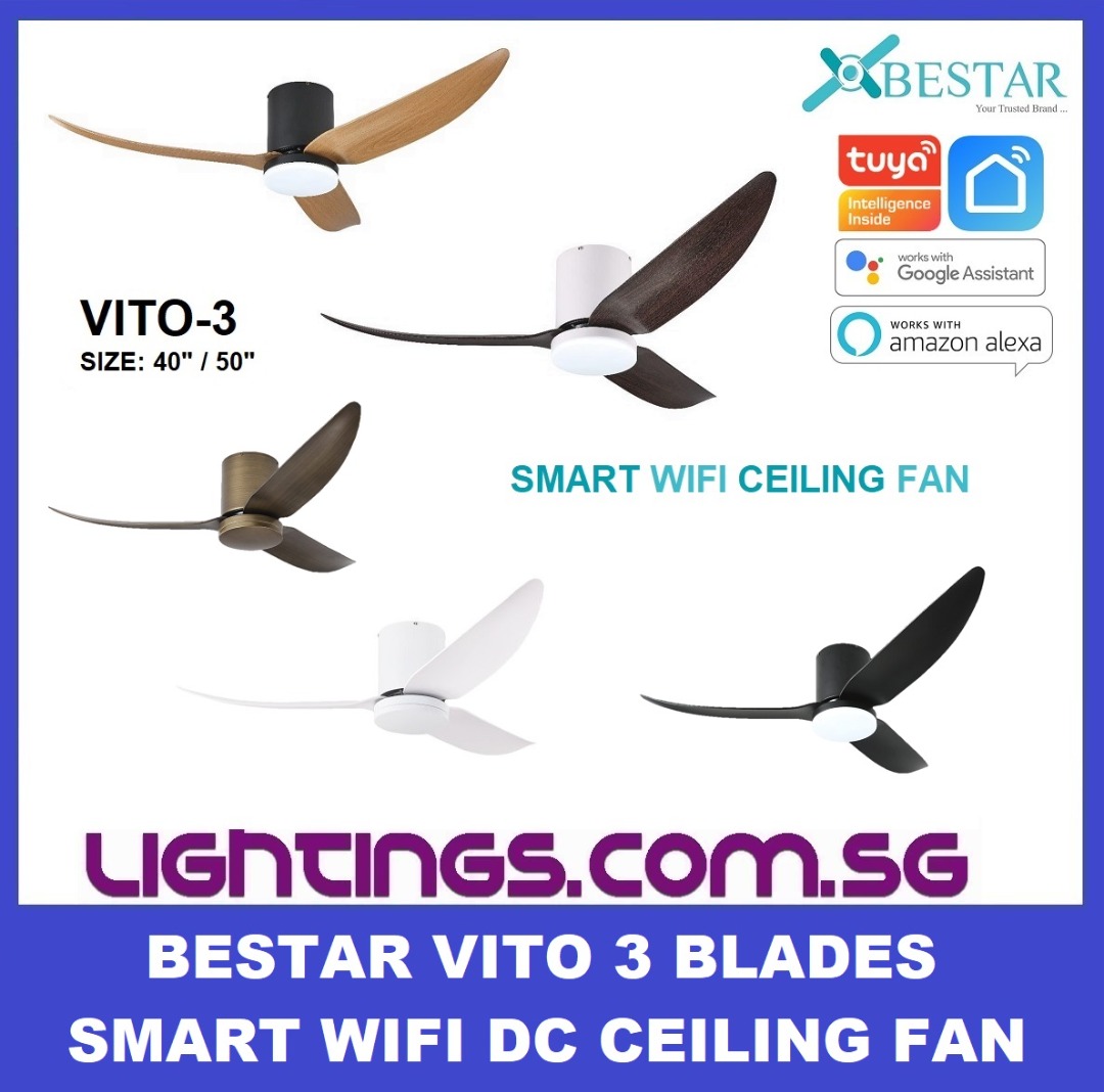BESTAR VITO SMART WIFI CEILING FAN 24W LED PANEL, Furniture & Home ...