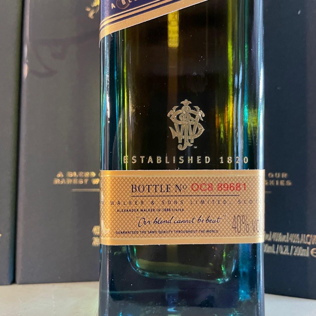 Blue Label Johnnie Walker Gift Set miniature w box 200ml, Food & Drinks ...