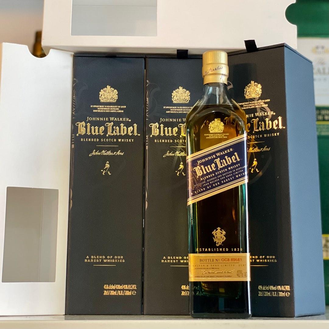 Blue Label Johnnie Walker Gift Set miniature w box 200ml, Food & Drinks ...