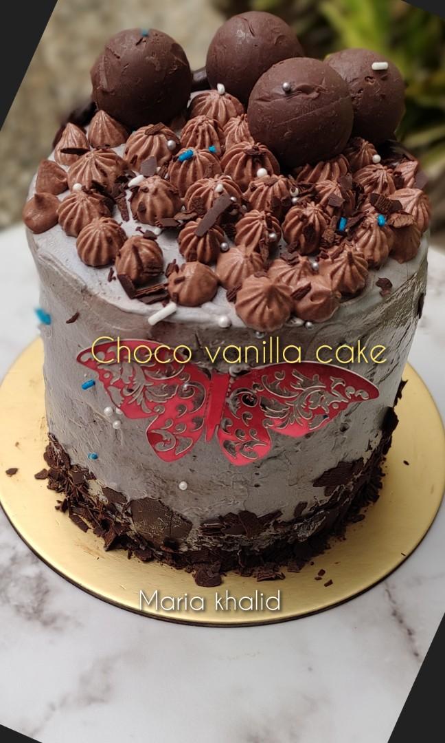 Choco vanilla cake, Food & Drinks, Homemade Bakes on Carousell