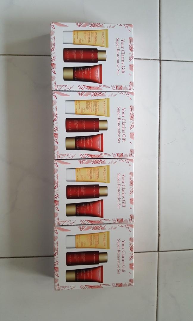 Clarins Super Restorative Set, Beauty & Personal Care, Face, Face Care ...