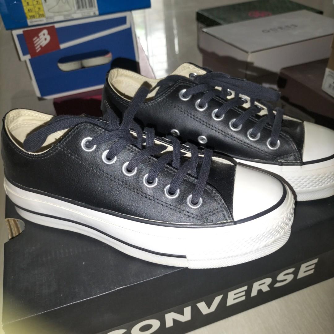 CONVERSE CT AS LIFT OX BLACK WHITE, Fesyen Wanita, Sepatu di Carousell
