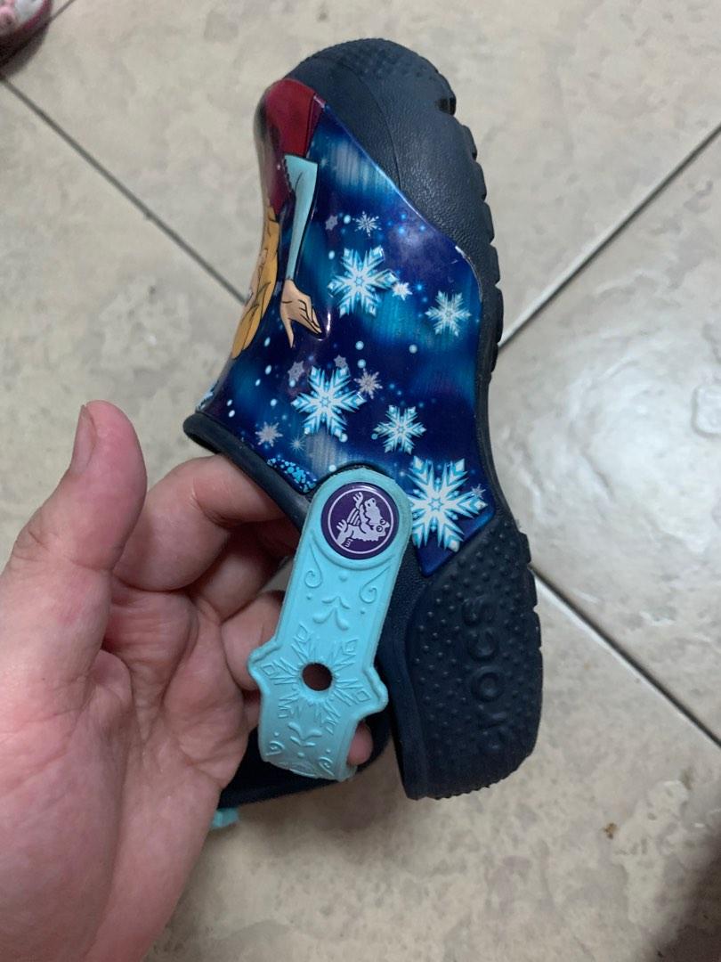Crocs Fun Lab Frozen Clogs Navy, Babies & Kids, Babies & Kids Fashion ...