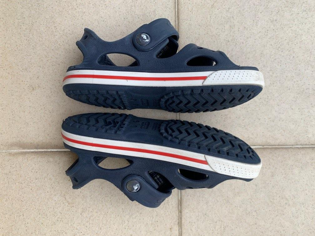 Crocs Sandals C10 Navy, Babies & Kids, Babies & Kids Fashion on Carousell