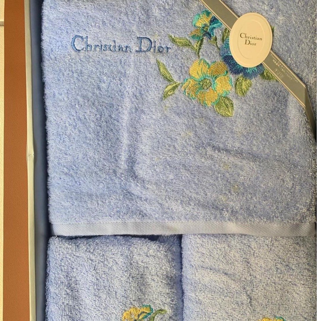 Dior Towel Set, Furniture & Home Living, Bedding & Towels on Carousell