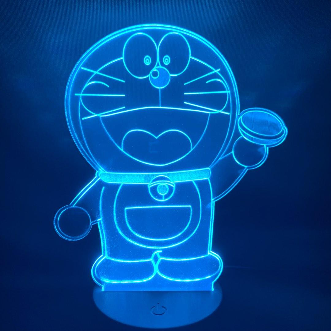 Doraemon LED Bed Light with RGB Remote Acrylic Laser Engrave Special ...