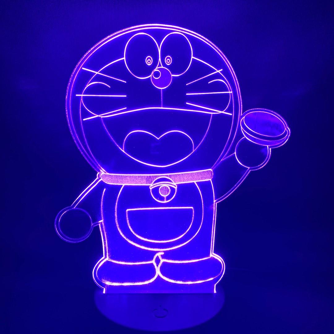 Doraemon LED Bed Light with RGB Remote Acrylic Laser Engrave Special ...