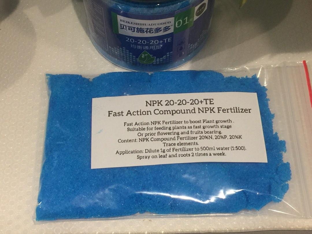 Fast Action NPK 20-20-20/Fertilizer for Fast Plants Growth& Flowering ...