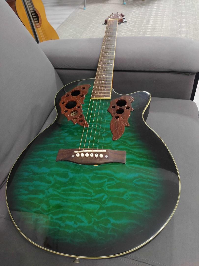 Green Acoustic Guitar, Hobbies & Toys, Music & Media, Musical ...
