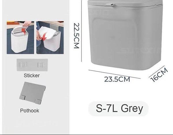 Hanging Trash dustbin for Kitchen Cabinet Door with Lid Wall Mounted ...