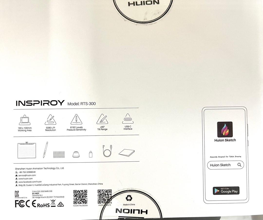 Huion RTS-300 Drawing Tablet (pink), Computers & Tech, Parts ...