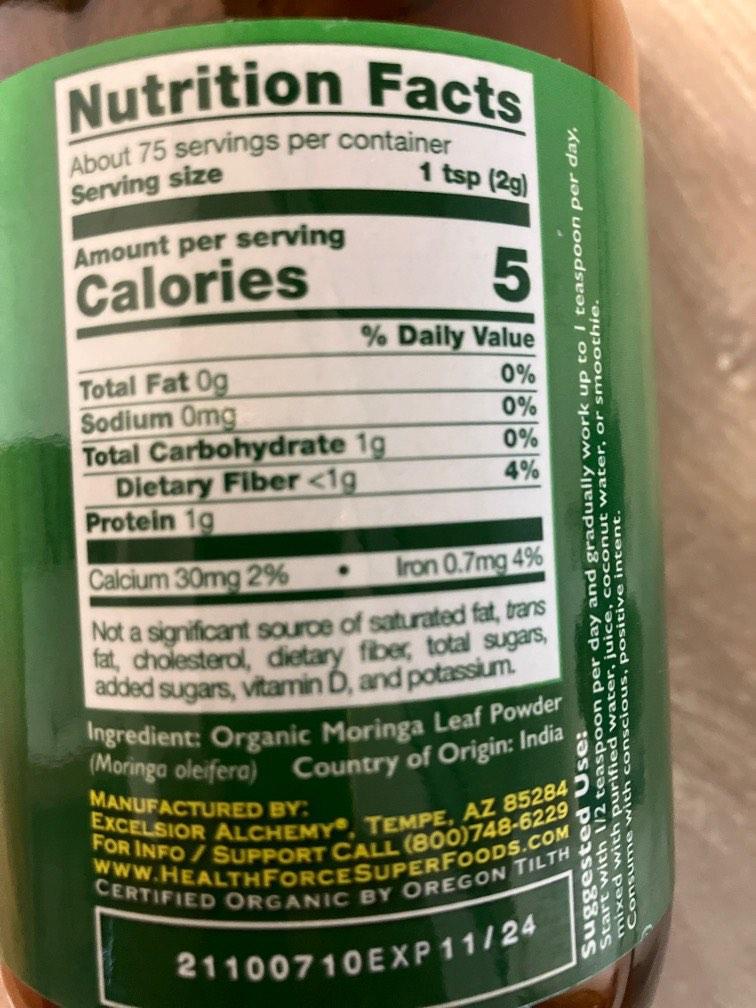 Integrity Foods Moringa, Health & Nutrition, Health Supplements ...