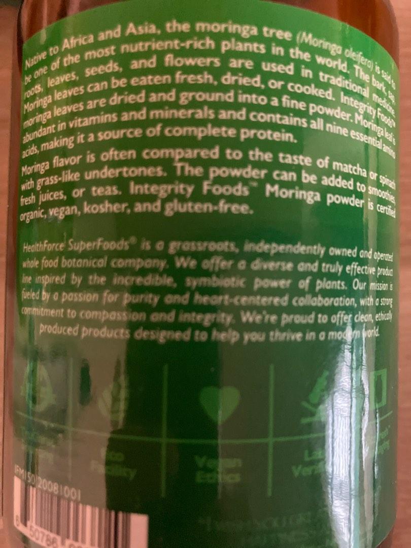 Integrity Foods Moringa, Health & Nutrition, Health Supplements ...