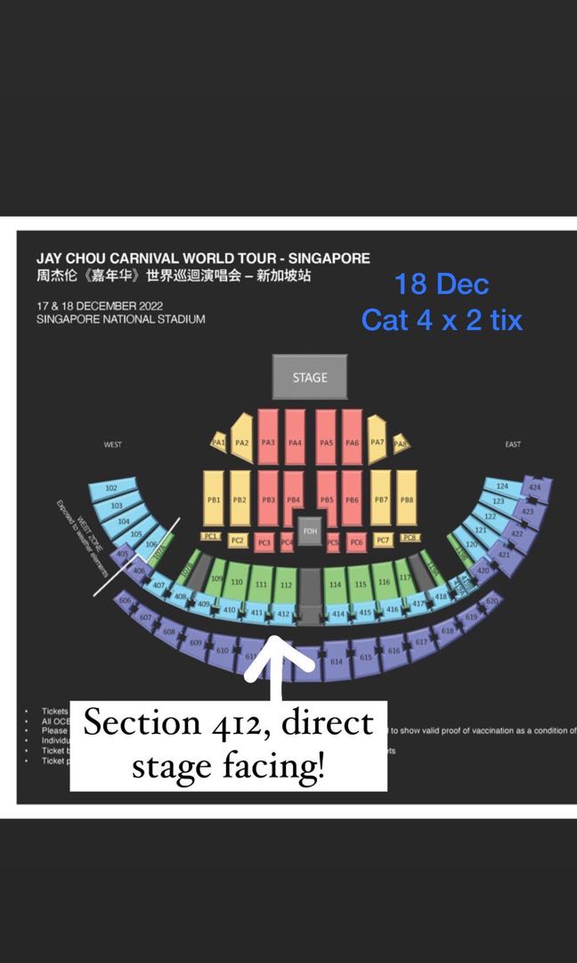 Jay Chou concert 2x Cat 4 tickets 18th Dec 2022, Tickets & Vouchers ...