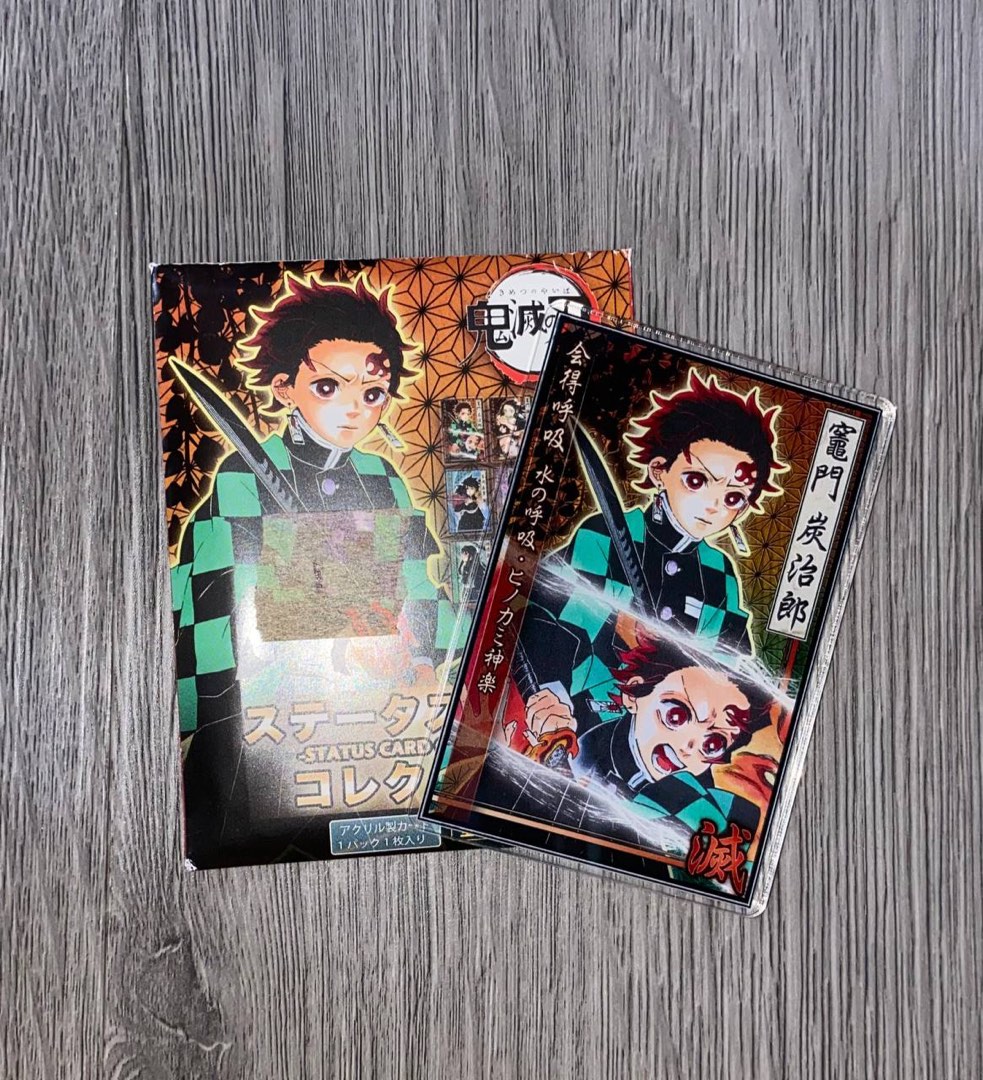 kny kimetsu no yaiba demon slayer tanjiro status card, Hobbies & Toys ...