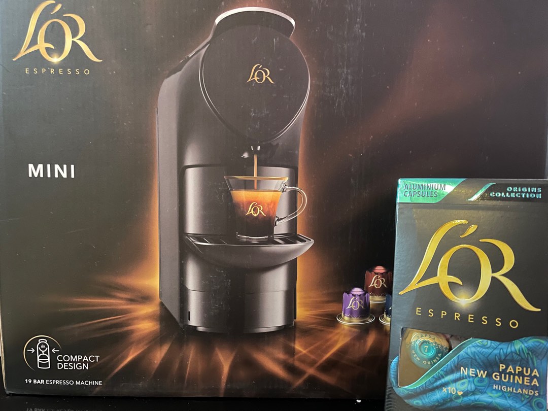 Lor Mini Espresso Machine (Nespresso compatible) + 10 premium capsules ...