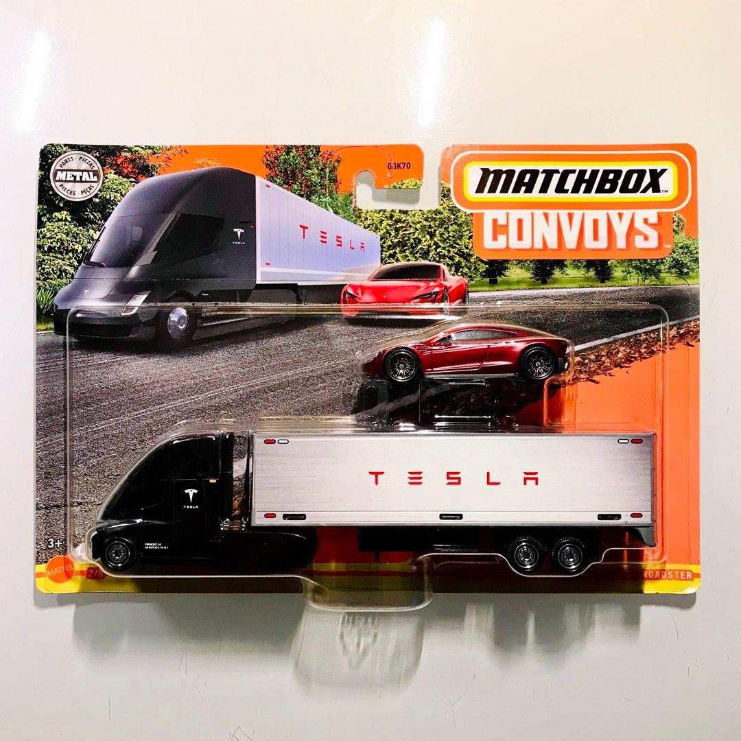 Matchbox Convoys Series Tesla Semi & Box Trailer With Red Tesla Model S ...