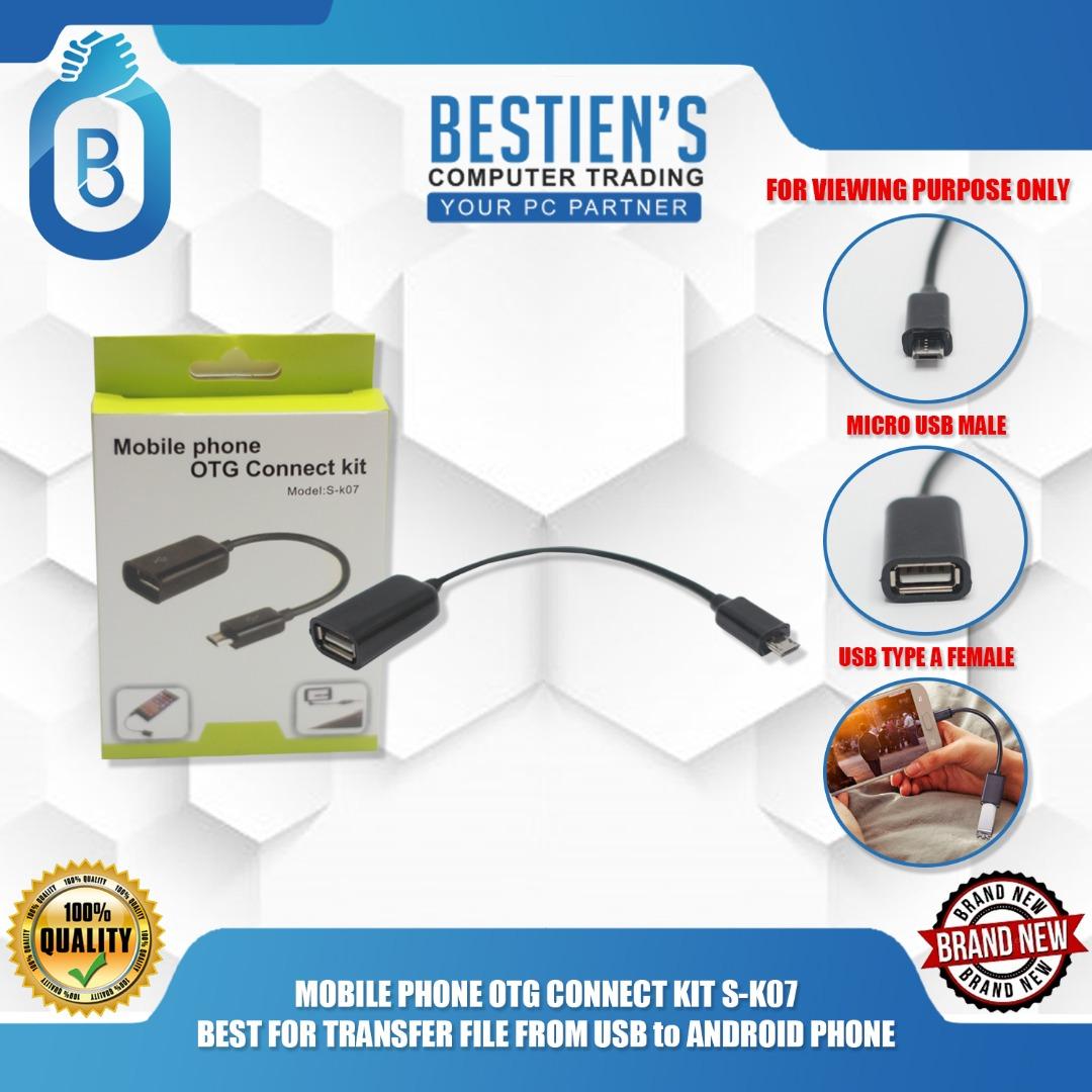 MOBILE PHONE OTG CONNECT KIT S-K07, BEST FOR TRANSFER FILE FROM USB to ANDROID PHONE, Mobile ...