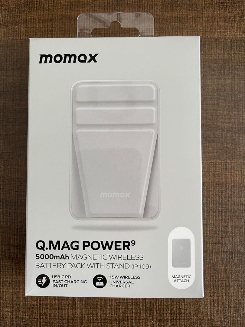 Momax Q.Mag Power 5000 mAh Magnetic Wireless Powerpack with Stand ...