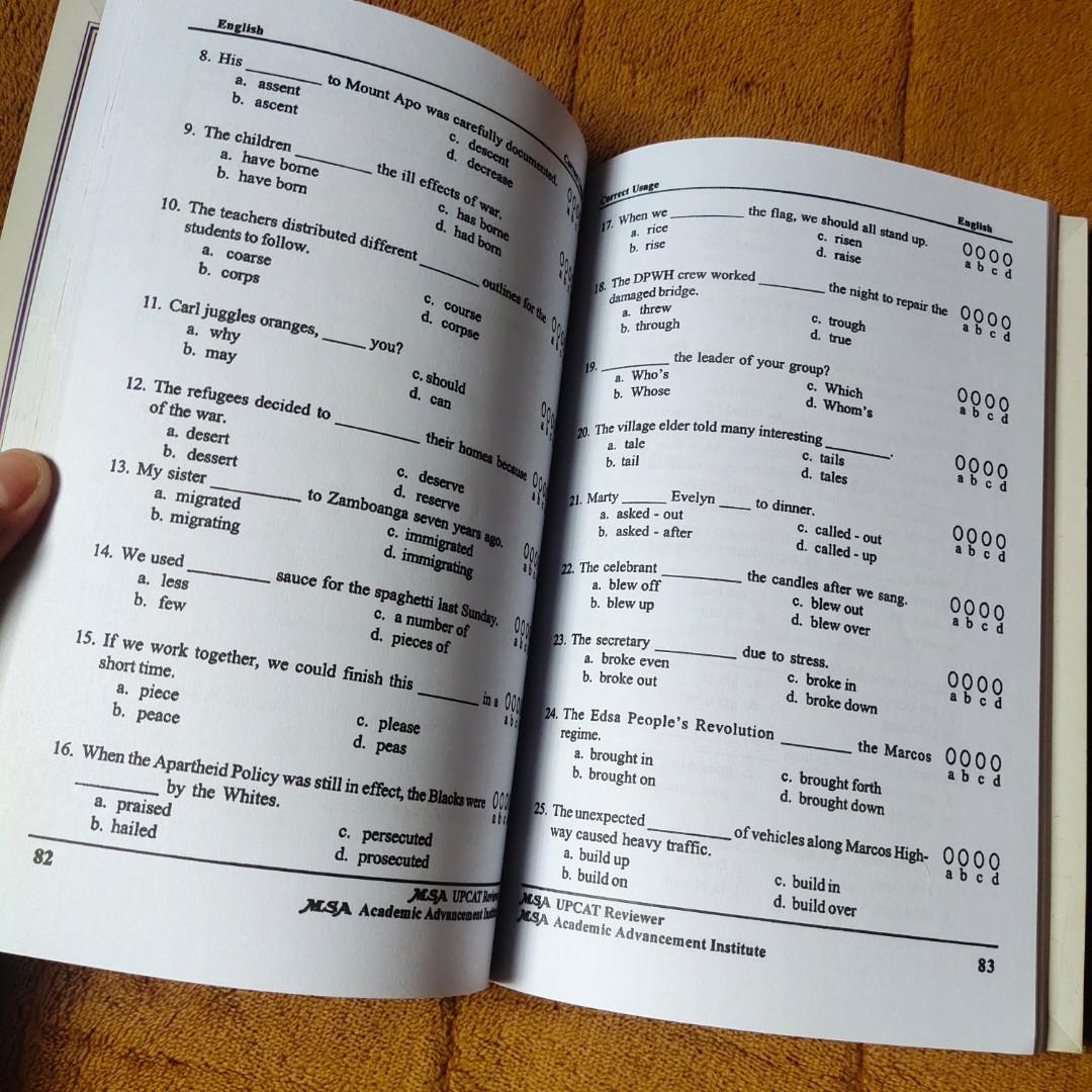 MSA UPCAT Reviewer Set - 2 Books included, Hobbies & Toys, Books ... MSA UPCAT Reviewer Set - 2 Books included, Hobbies & Toys, Books ...