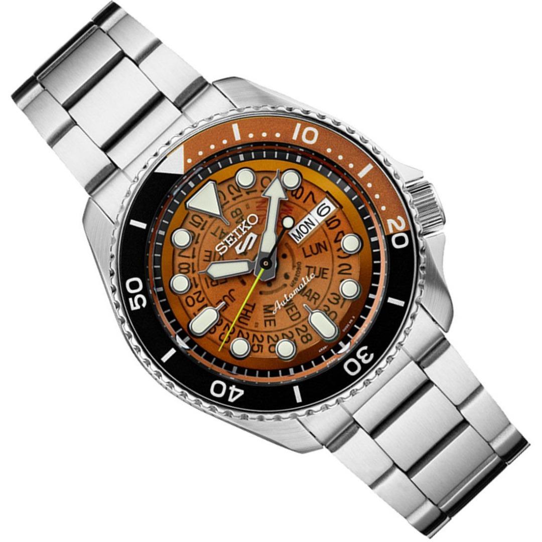 New Arrival Seiko Automatic Time Sonar Brown Transparent Skeleton Dial ...