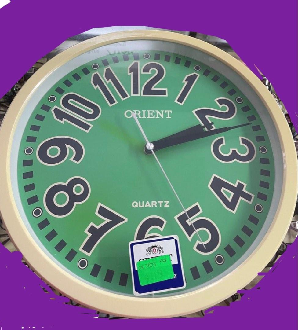 ORIENT Wall Clock Smooth movement - no ticking sound, Furniture & Home ...