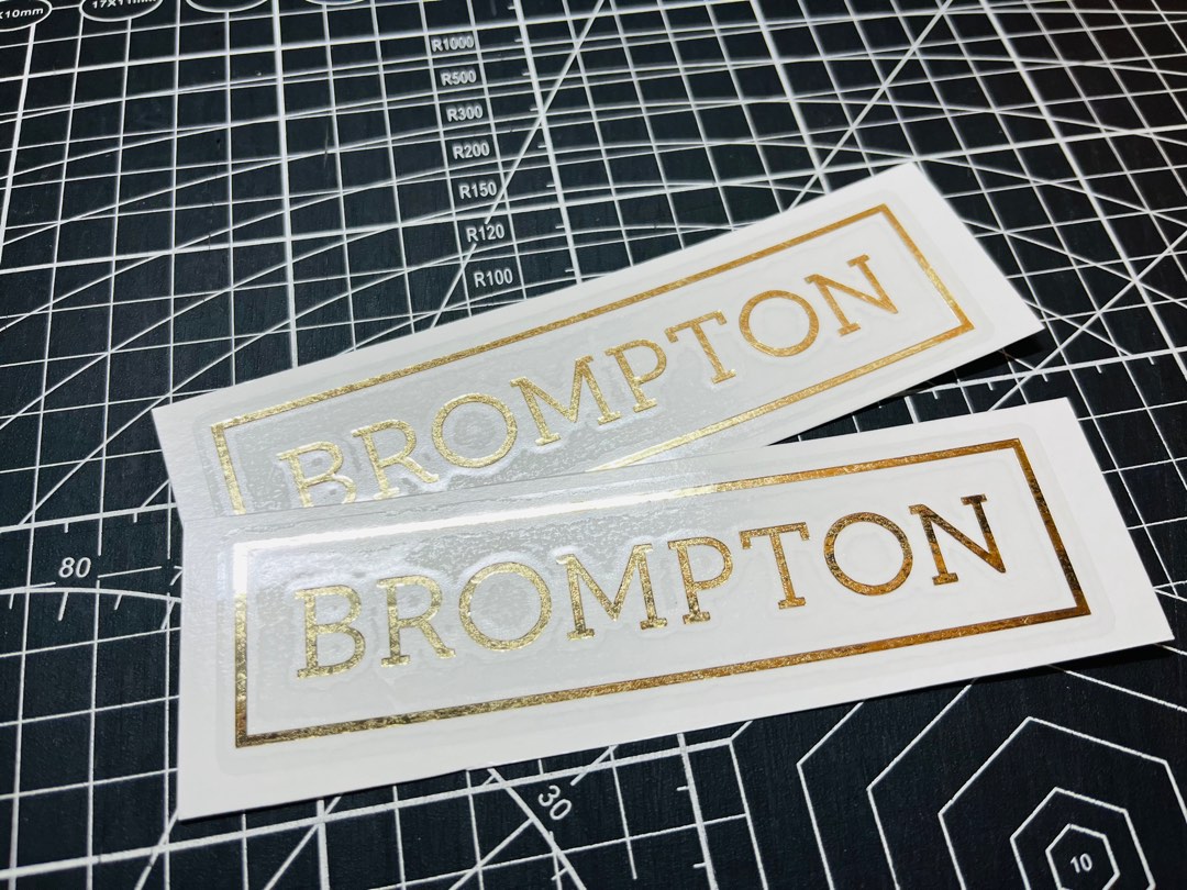 (Original Type) Brompton 1:1 Logo Stickers with Transparent Layover ...