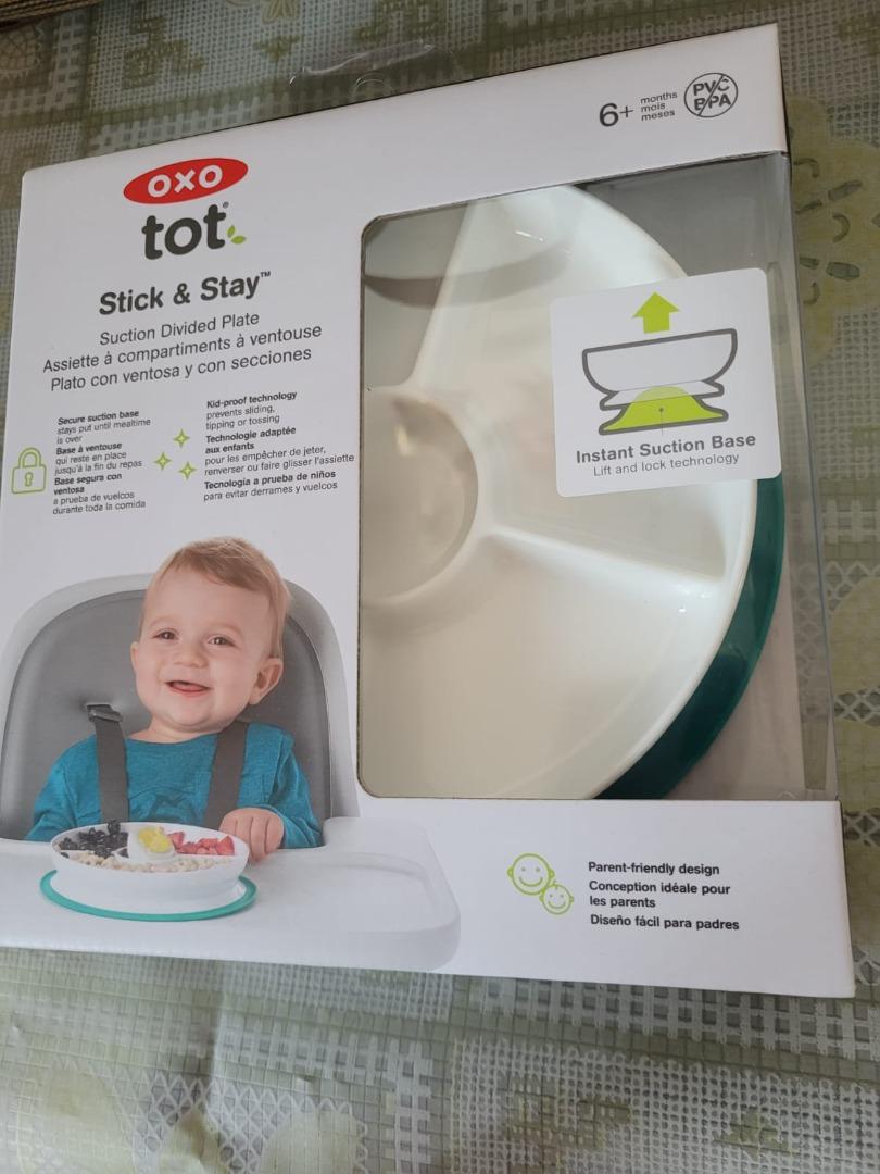 Oxo Stick and Stay Suction Divided Plate, Babies & Kids, Nursing ...