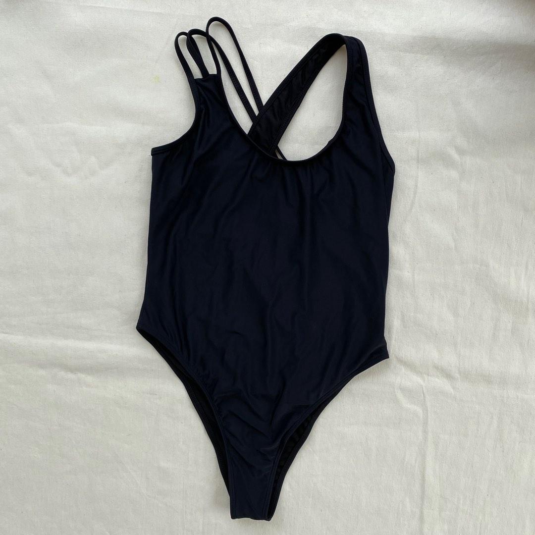 Plain Black One Piece, Women's Fashion, Swimwear, Bikinis & Swimsuits ...