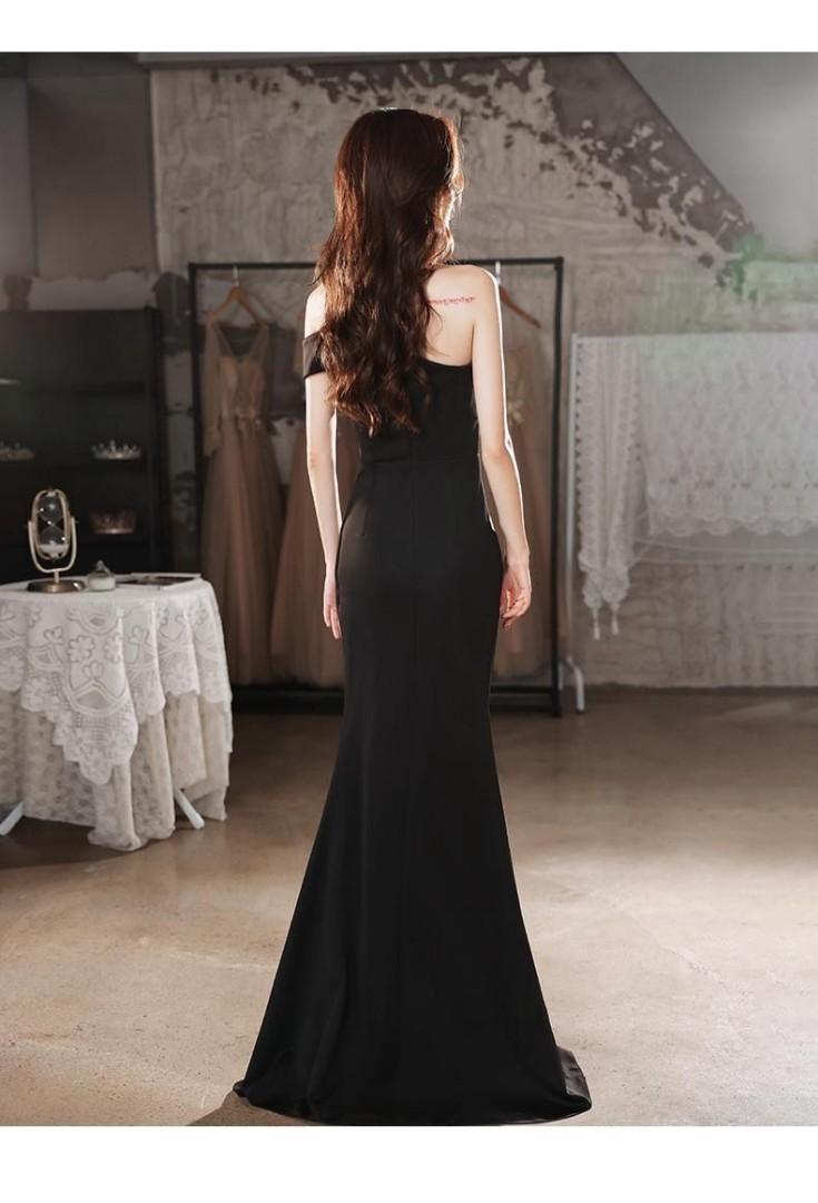 PO elegant evening gown / dinner dress / mermaid maxi side slit toga, Women's Fashion, Dresses ...