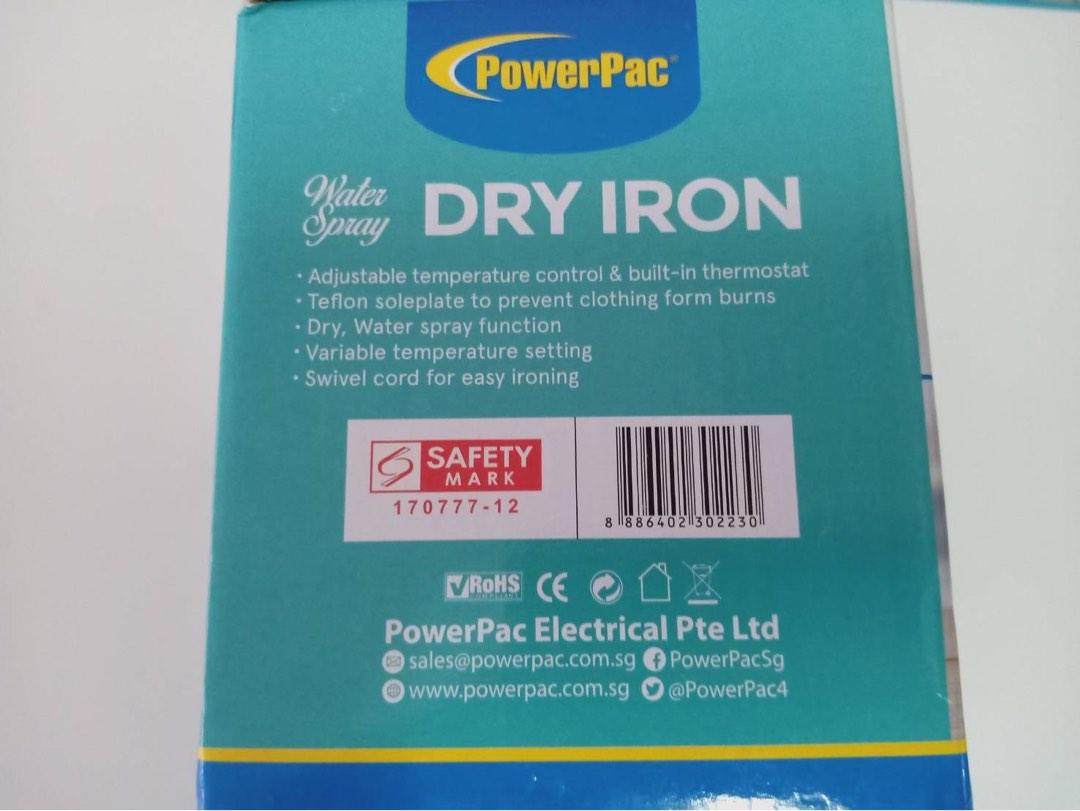 PowerPac Water Spray Dry Iron, TV & Home Appliances, Irons & Steamers ...