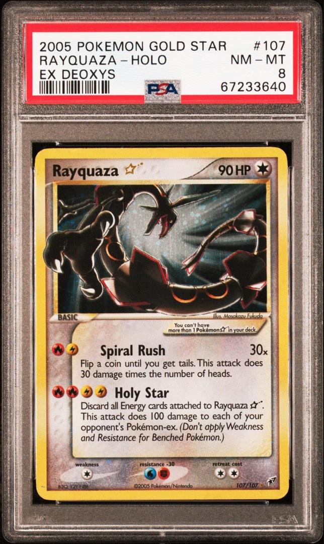 Rayquaza Gold Star PSA 8, Hobbies & Toys, Toys & Games on Carousell