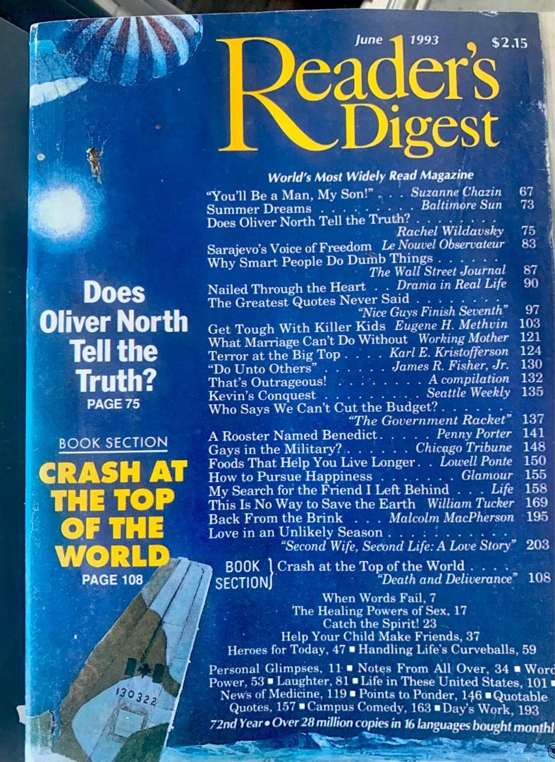 Reader's Digest (June 1993), Hobbies & Toys, Books & Magazines ...