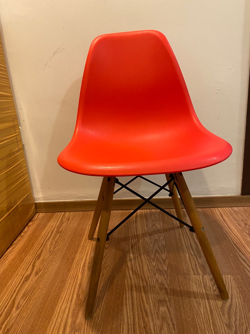 Red Eames Chair (replica), Furniture & Home Living, Furniture, Chairs ...