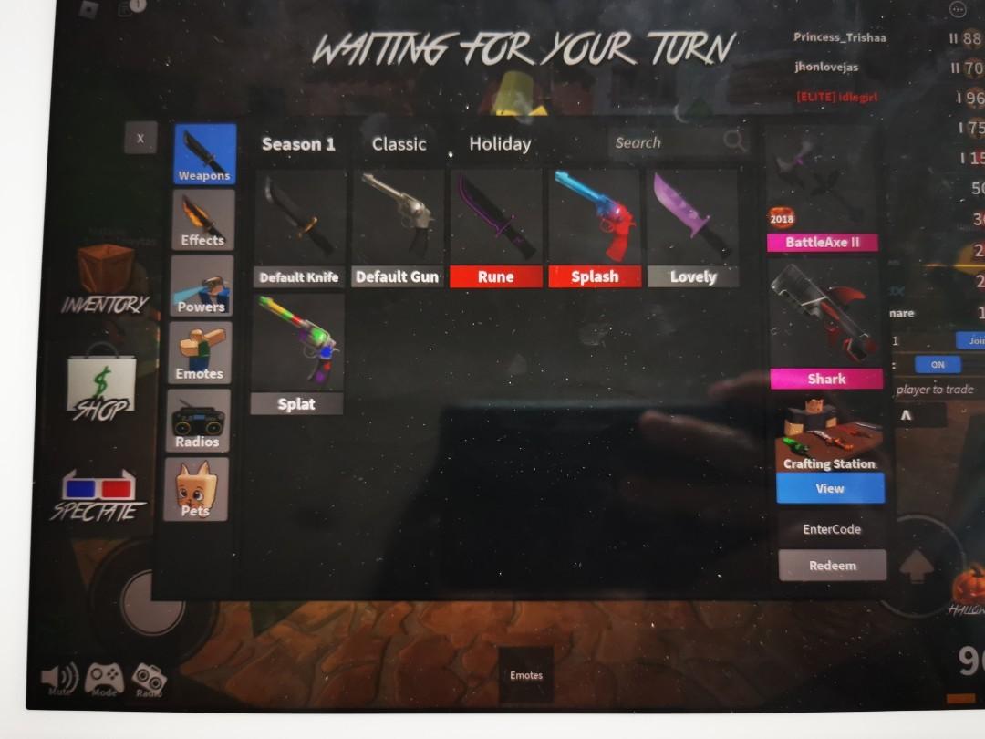 Roblox MM2 weapons, Video Gaming, Gaming Accessories, In-Game Products ...